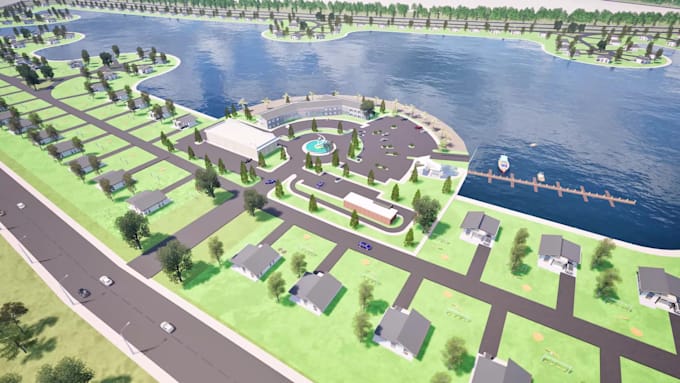 Do architectural master plan, site plan, suburban, neighborhood 3d ...