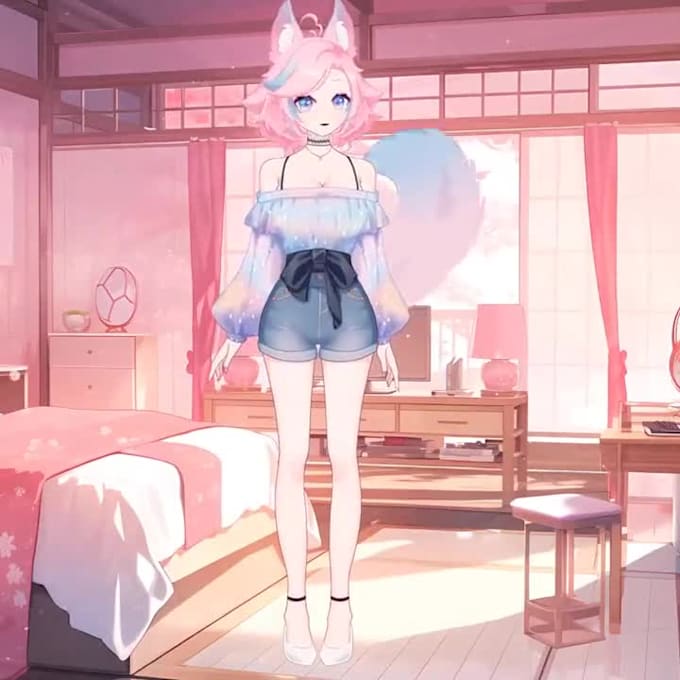 Design rig quality live2d model vtuber facerig and 2d vtuber avatar ...