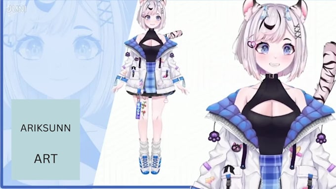 Draw and rig live2d vtuber, 2d vtuber model, 2d vtuber, facerig by ...