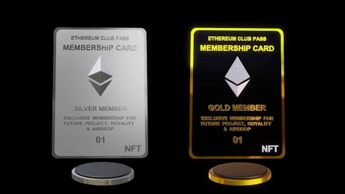Create 3d rotating nft membership cards or trading cards by Erani202 ...