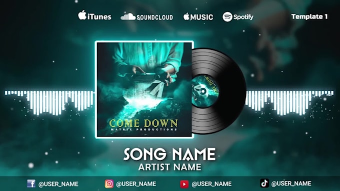 Create unique music promo audio visualizer or music spectrum by Matrix_creation | Fiverr