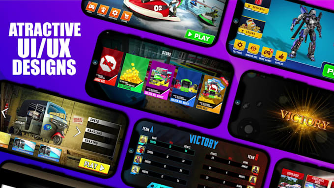Create immersive game ui ux for pc and mobile by Uzairawan001 | Fiverr