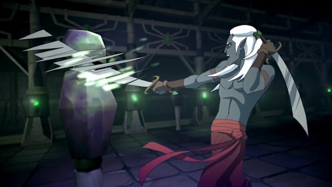 Create a japanese 2d anime style animation, fighting scene, 2d anime ...