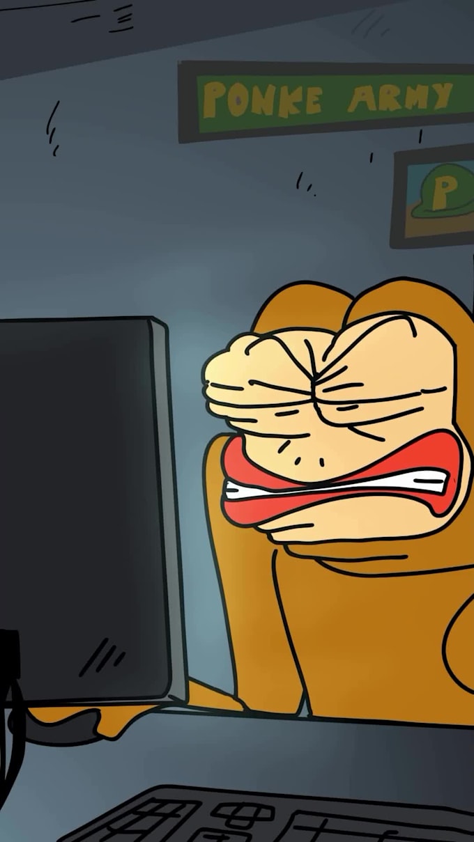 Do 2d memecoin animation, crypto meme video, pepe frog, meme art ...