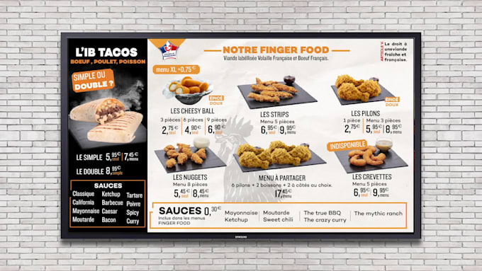 Design attractive food menu board or animated restaurant menu by ...