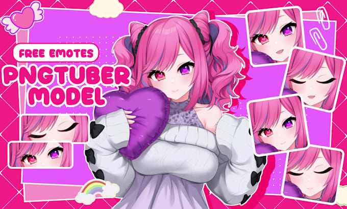 Design a interactive pngtuber avatar for streams in anime style by ...