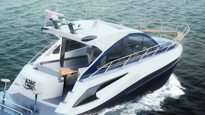 Create realistic 3d yacht animation, 3d boat animation, boat render, 3d ...
