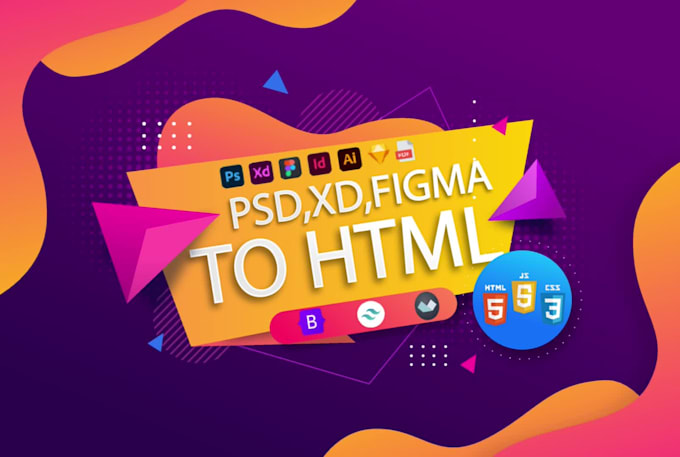 Convert psd, xd, and figma to html using tailwind css vuejs nuxtjs alpinejs by Saymonakash | Fiverr