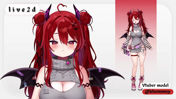 Draw and rig custom male or female 2d vtuber model, live2d rigging, vtube studio by Vtuberkem ...