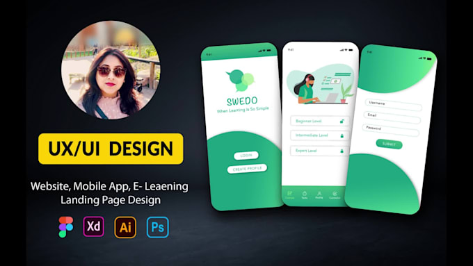 Create ux ui design for landing page, mobile app, website, e learning in figma by Tajkia_sharmi ...