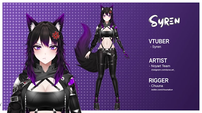 Design and rig your live2d vtuber model with high quality by Noyart | Fiverr