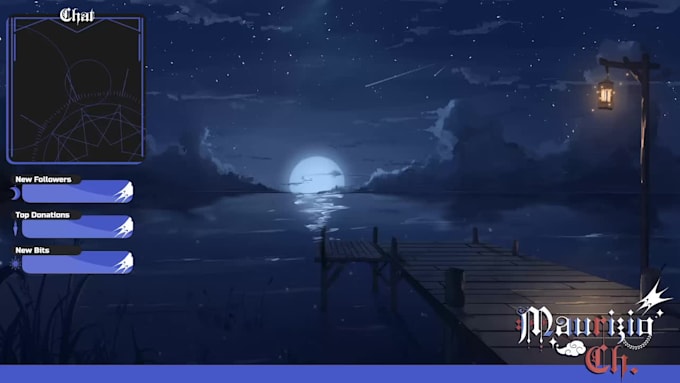 Design a vtuber stream overlay plus logo and stinger using visual novel ...