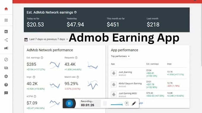 Create money making highquality earning app with admob by Nstechassam | Fiverr