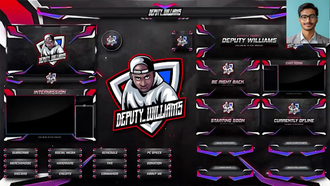 Design twitch overlay, twitch logo, kick, animated stream overlay ...