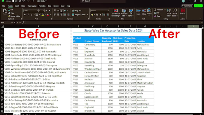 Clean and organize your excel data by Prakash_excel_0 | Fiverr
