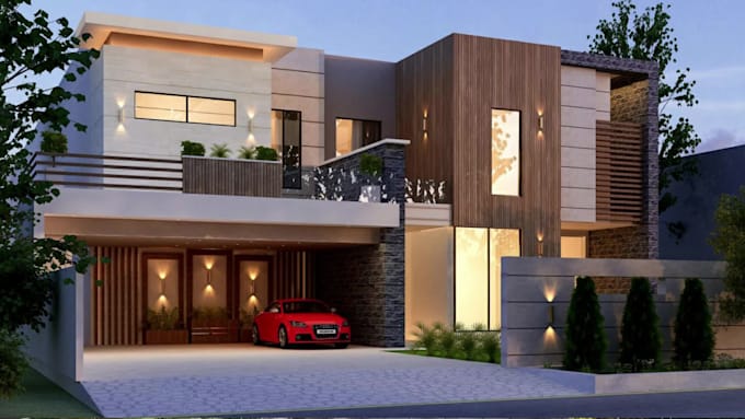 Design 3d exterior rendering by architectural house plan by ...