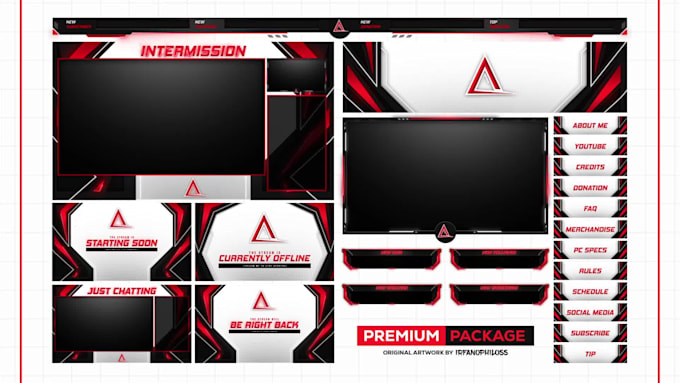 Make custom premium animated stream package for twitch overlay and kick ...