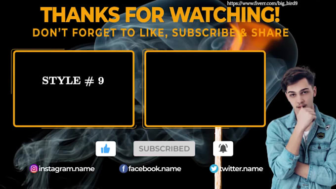 Do custom youtube end card end screen outro video by Big_bird9 | Fiverr