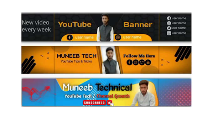 Design youtube banner, channel art, outstanding banner art by Munir ...