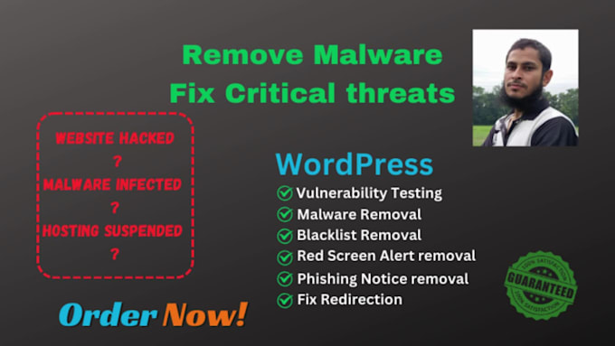Remove wordpress malware and ensure website security by Mdarafinsazzad | Fiverr
