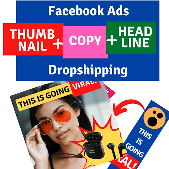Create facebook ad thumbnail and ad copy for dropshipping by ...