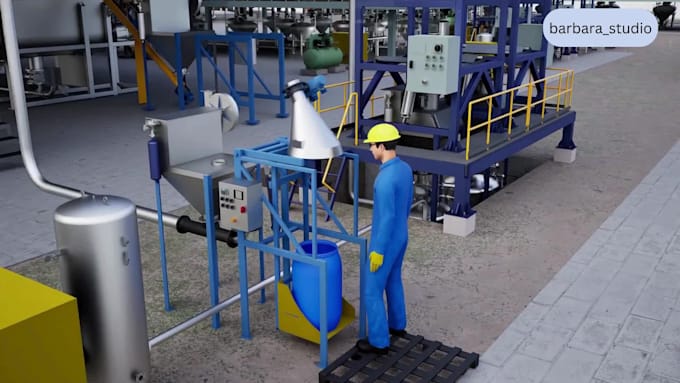 Create 3d industrial animation industrial process 3d animation factory ...