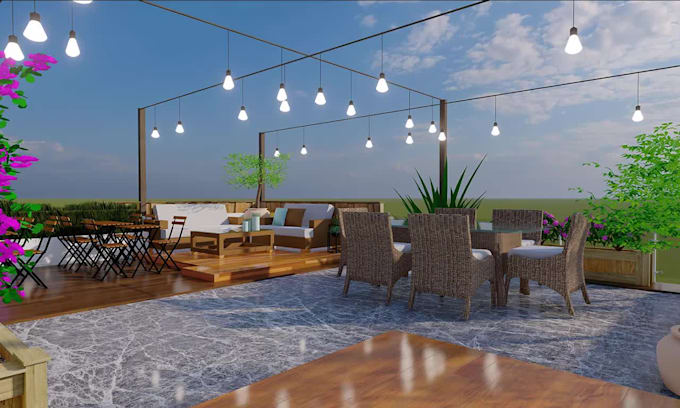 Do interior design 3d rendering office,cafe,gym ,restaurant by ...