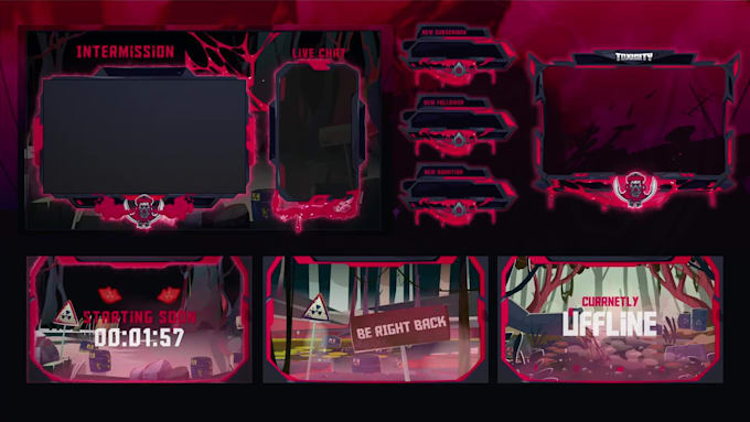 Design animated stream elements, full stream package by Sbgrafixx | Fiverr