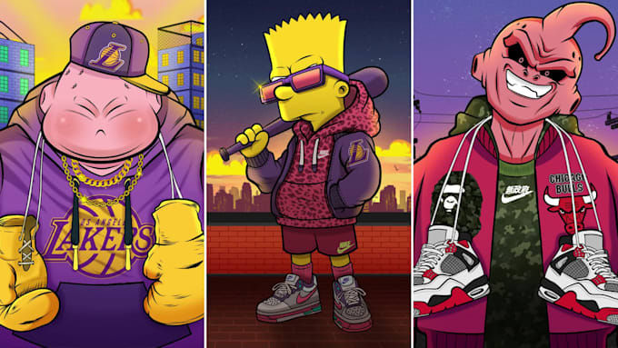 Design cartoon characters with my style for your brand, tshirt, album ...