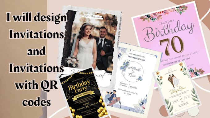Design invitations and invitations with qr codes by Virtual4talent | Fiverr