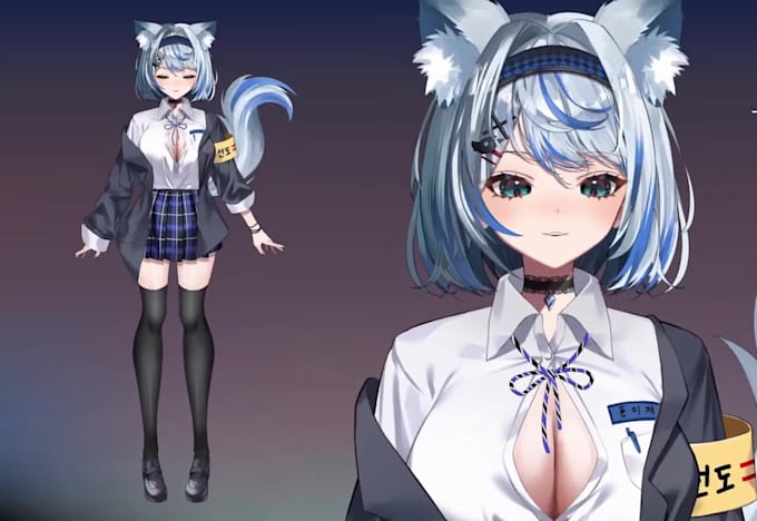 Draw pro vtuber model, live2d model, 2d art, vtuber commission, vtuber rigging by Yanghasi | Fiverr