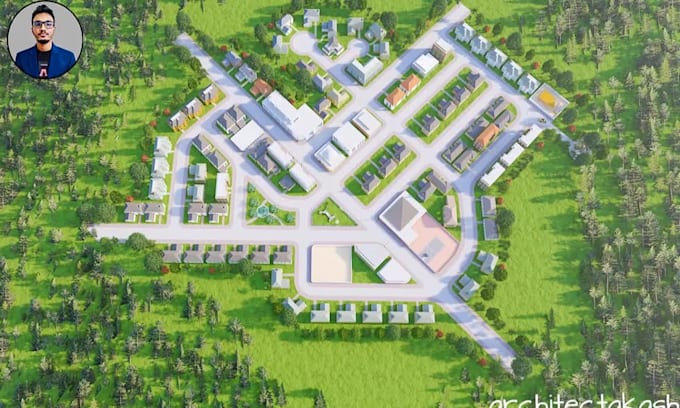 2d and 3d master plan render, site plan, landscape animation by ...