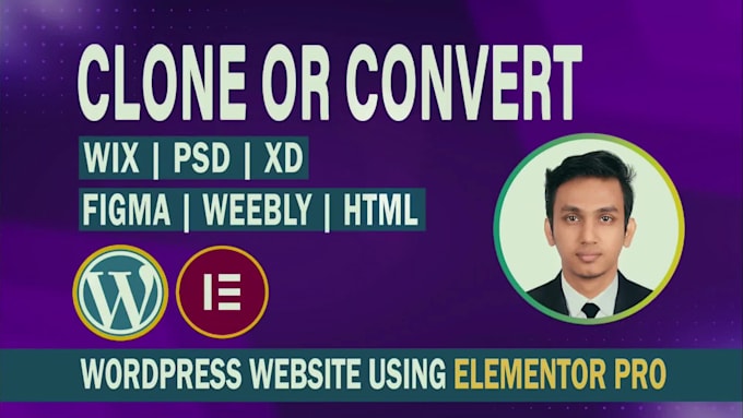 Convert or clone figma, xd, wix to wordpress website by Hussain_jabir | Fiverr