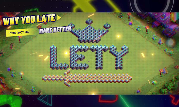 Design your name with screen recoding video on coc base using walls by ...