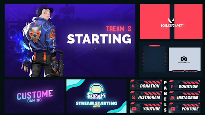 Design animated overlays and logo for your stream by Streamcustom | Fiverr