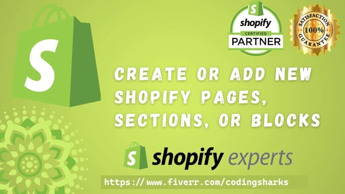 Create,edit, update or add new blocks,sections,pages in your shopify theme store by Codingsharks ...