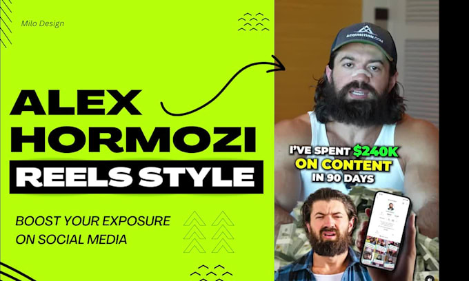 Do alex hormozi style reel, youtube short and tiktok by Milodesign_ | Fiverr