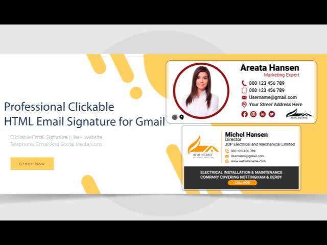 Design professional clickable html email signature for gmail, outlook by Rafi9000 | Fiverr