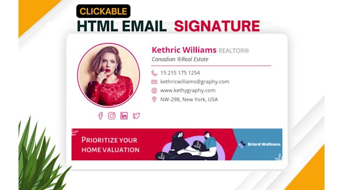 Create email signature html, clickable html email signature by Jaidi478 ...
