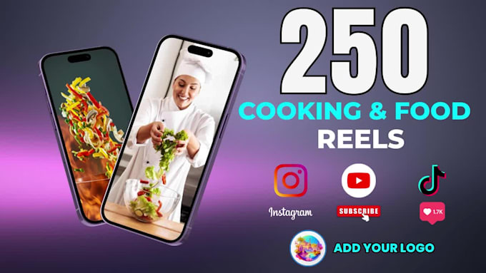 Create 250 food and cooking instagram reels and youtube shorts by ...