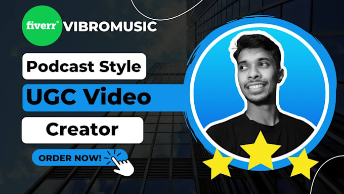 Create a podcast style ugc video for you by Vibromusic | Fiverr