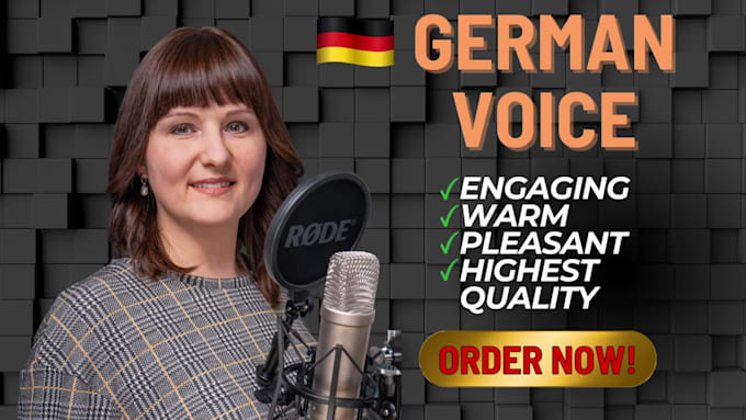 Record a female german voice over in a warm charming voice by ...