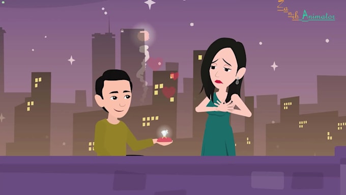 Create romantic love story, animated wedding invitation, proposal video ...