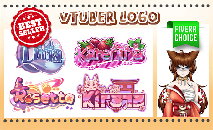 Design vtuber logo kawaii cute and animated for streamer by Tomoeart | Fiverr