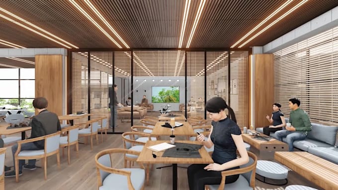 Design and render your cafe, gym, office interior and retail stores by ...