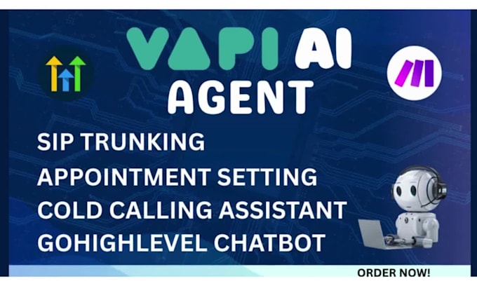 Build vapi gohighlevel ai voice agent chatbot appointment make com sip trunk by Daniel__020 | Fiverr