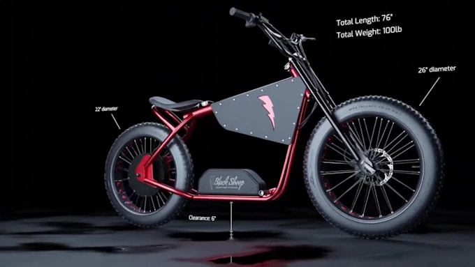 Do 3d industrial animation, 3d bicycle animation, ebike model and cgi ...