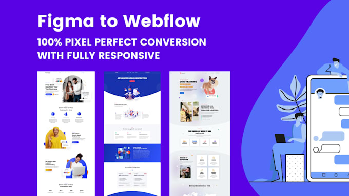 Convert figma to webflow website, webflow website design by Devfarhad ...