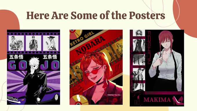Make posters of anime characters by Vruksheeka | Fiverr