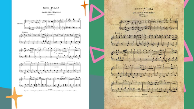 Restore old sheet music by Nino_barnovi | Fiverr